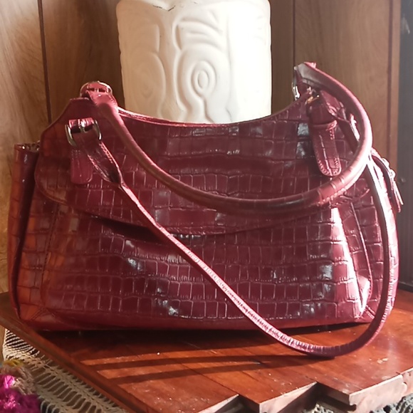 MAXX | Bags | Maxx Maroon Snake Skin Leather Purse | Poshmark